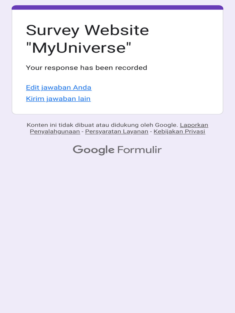 Survey Website MyUniverse | PDF