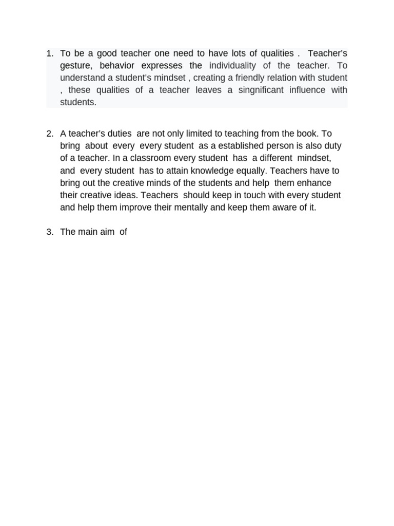 To Be A Good Teacher One Need To Have Lots of Qualities | PDF