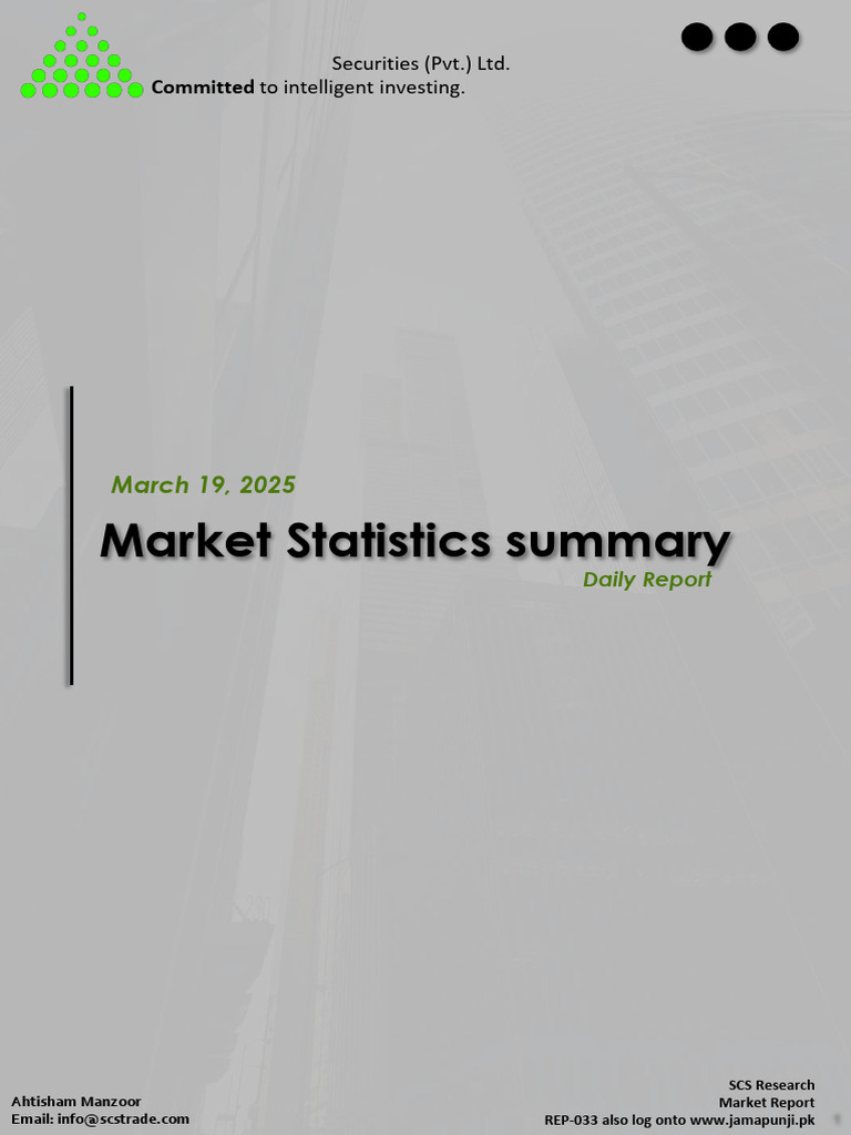 Daily Market Summary Statistics-Report March 19, 2025.. | PDF ...