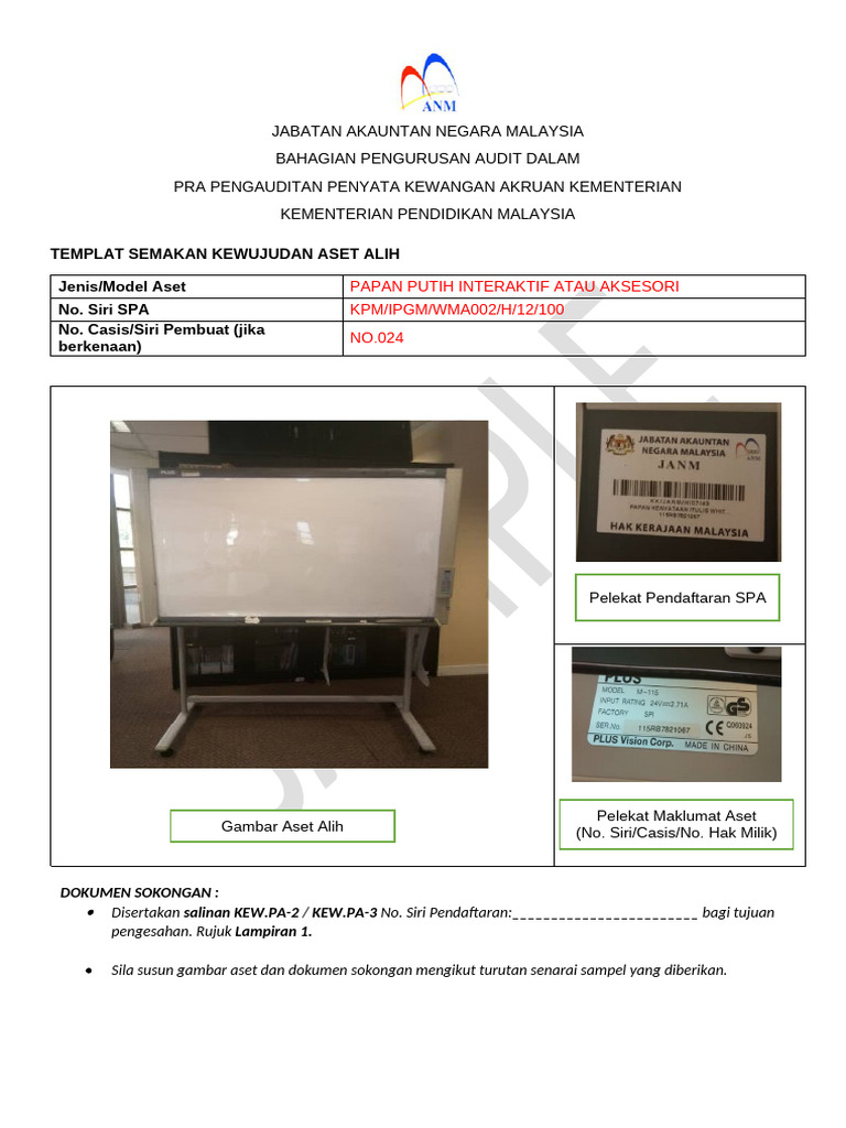 Contoh Templat Laporan Bergambar AA KPM | PDF