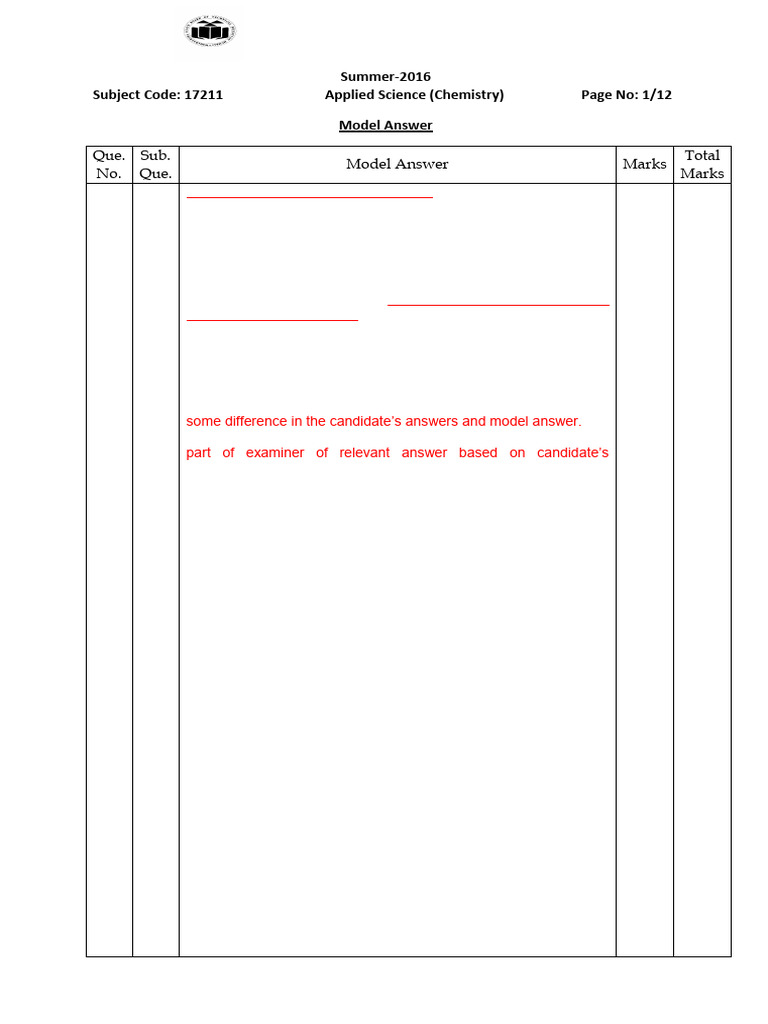 Model Answers for Chemistry Exam 17211 | PDF | Corrosion | Anode
