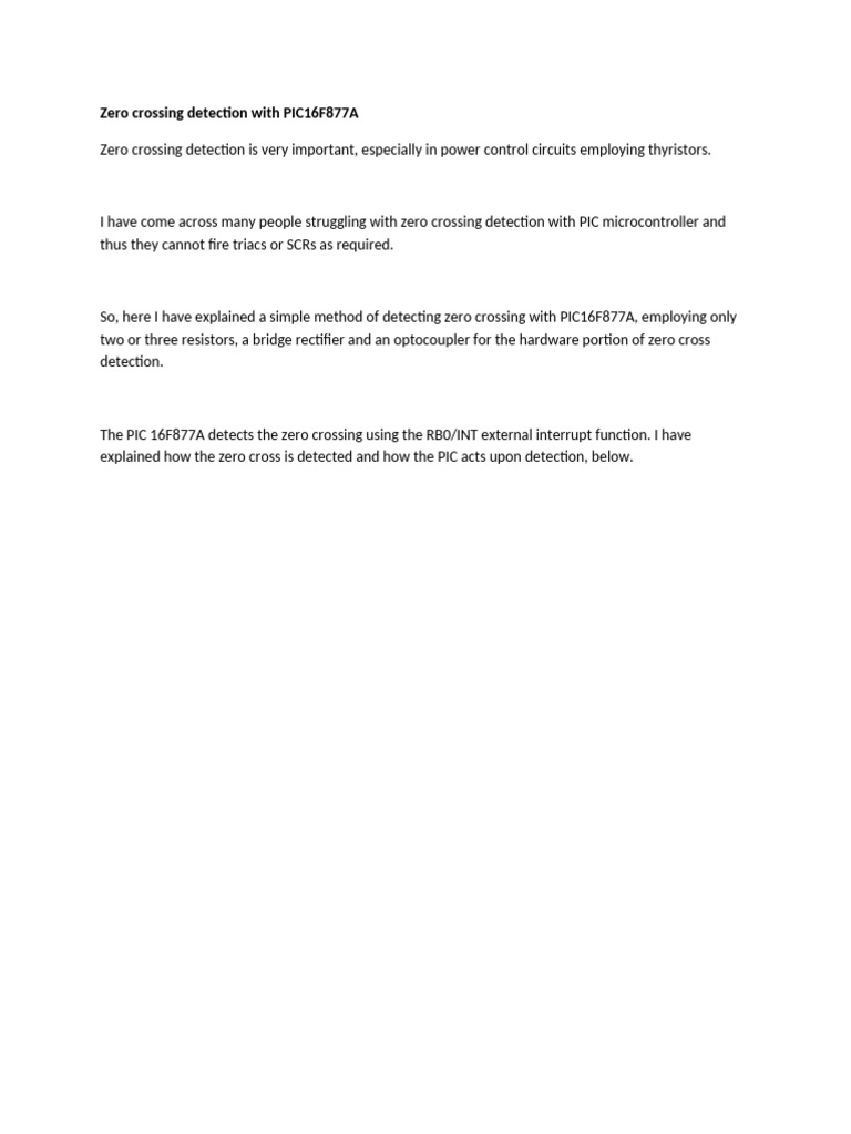 Zero Crossing Detection With PIC16F877A | PDF | Rectifier | Power (Physics)