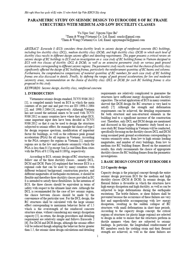 Seismic Design of RC Frames per Eurocode 8 | PDF | Beam (Structure ...