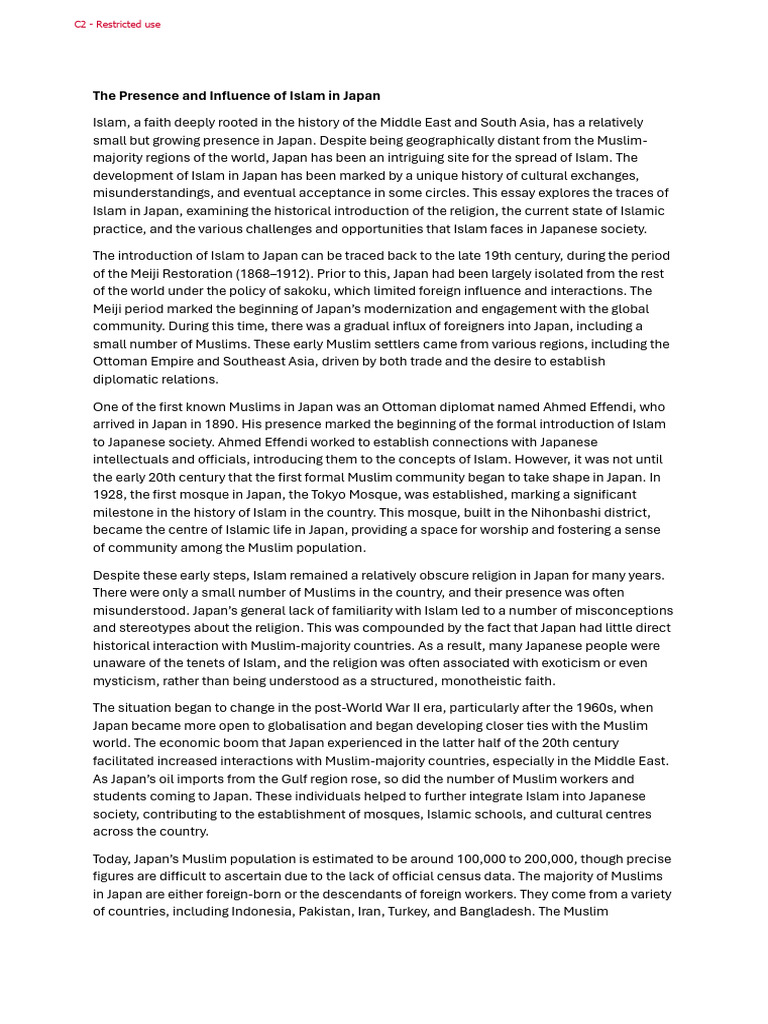 The Presence and Influence of Islam in Japan | PDF | Japan | Empire Of ...