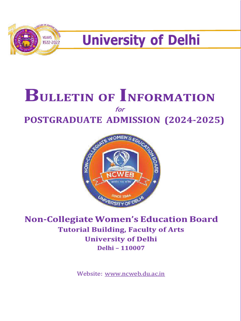 NCWEB PG Admission Guide 2024-25 | PDF | University And College ...