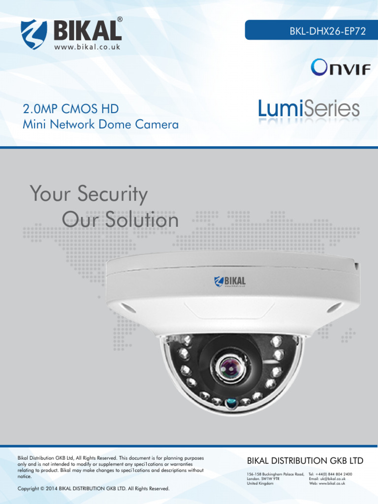 BKL DHX26 EP72 Mini Network Dome Camera | PDF | Pixel | Camera