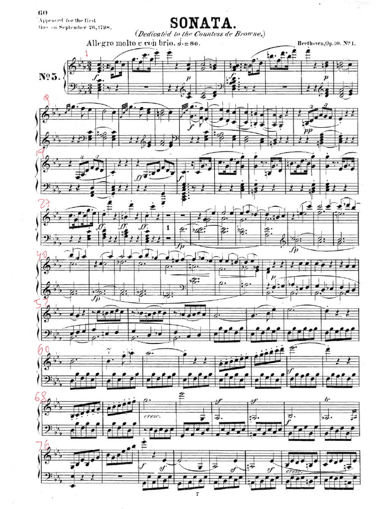 Beethoven Sonata Piano Op 10 N 1 | PDF