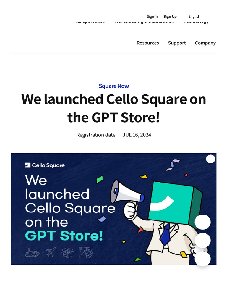 We Launched Cello Square On The GPT Store! - Cello Square | PDF | Cargo | Warehouse