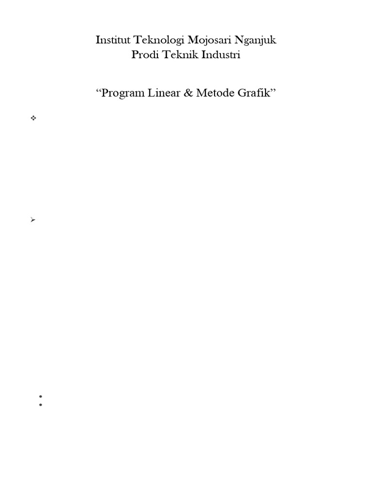 Pemodelan Dengan Program Linear | PDF