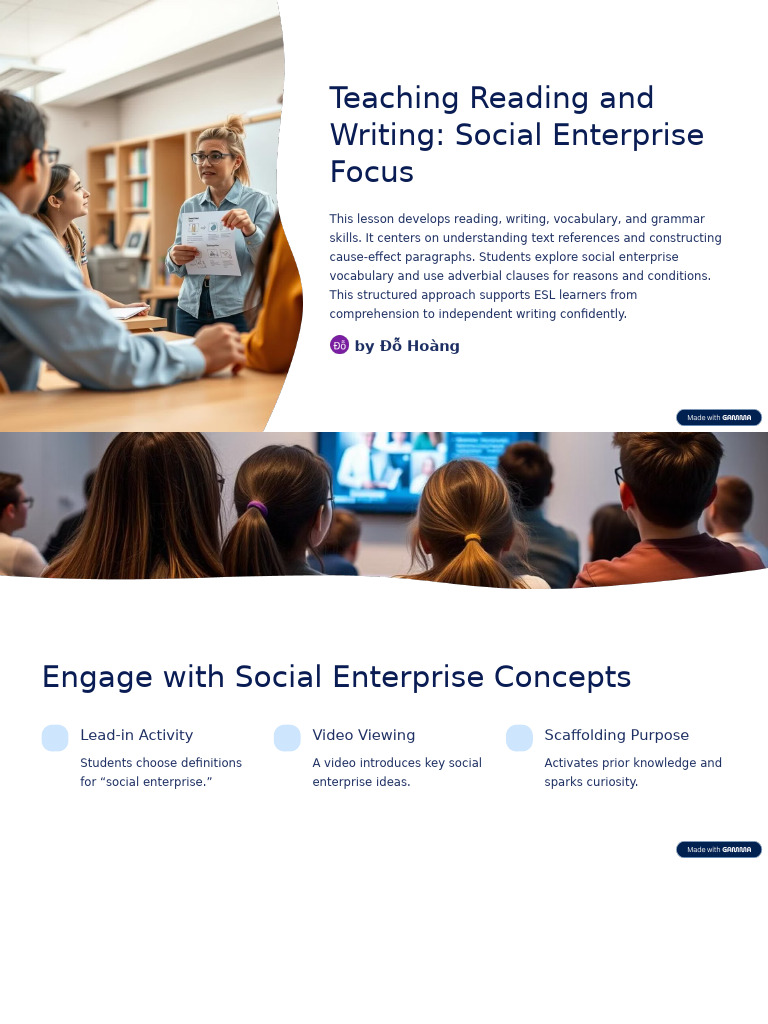 Teaching Reading and Writing Social Enterprise Focus | PDF