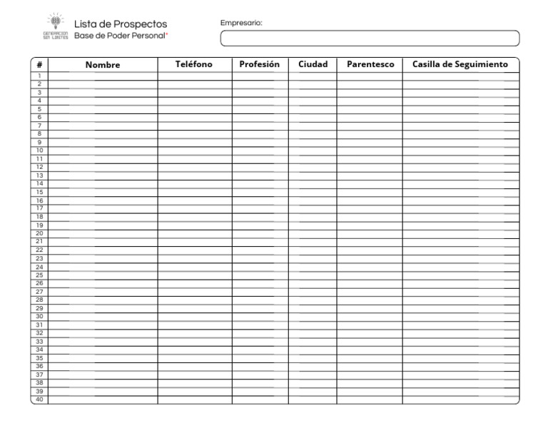 Lista de Prospectos Empresariales | PDF