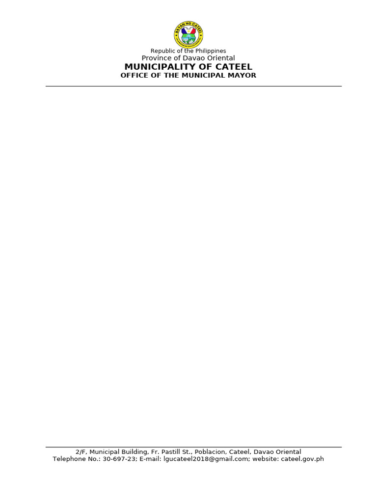 Araw ng Cateel Celebration Details | PDF