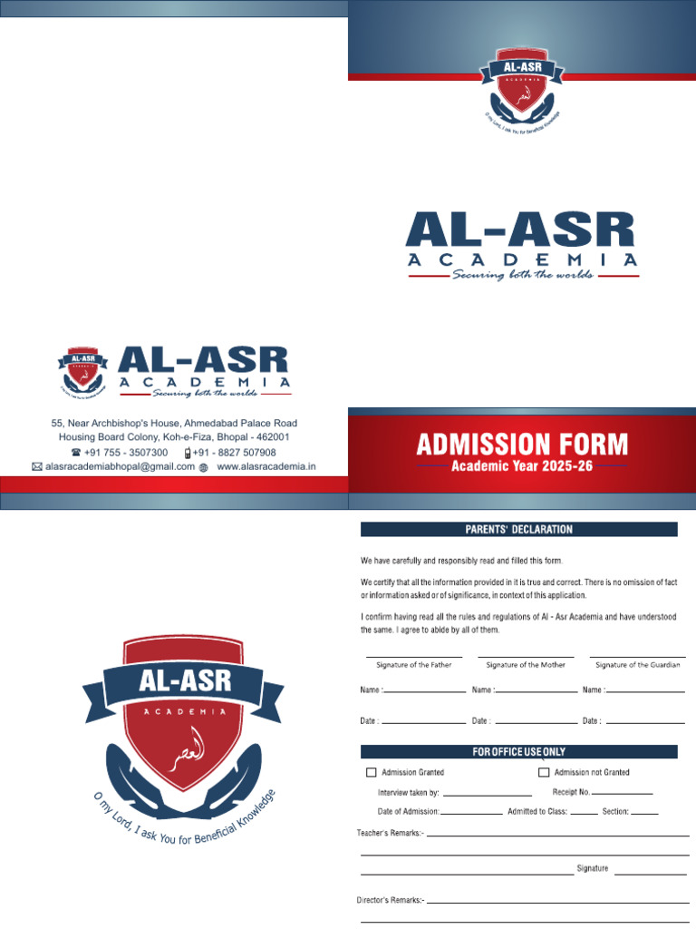 Admission Form 2025-26 For Print | PDF