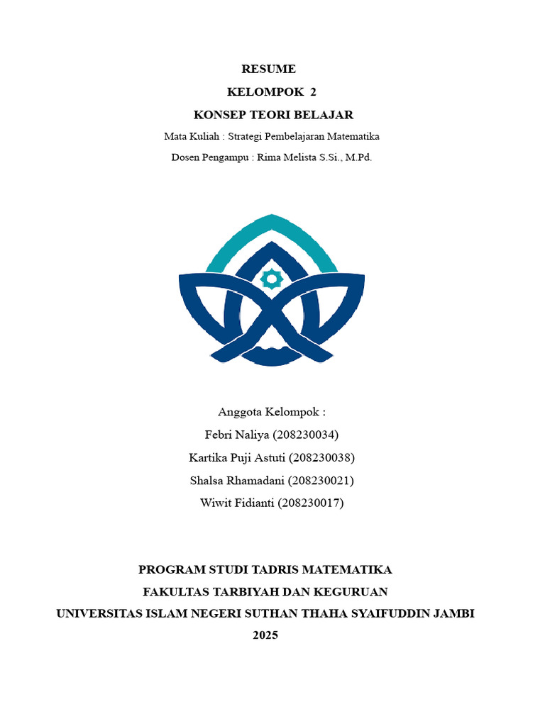 Resume Konsep Teori Belajar | PDF