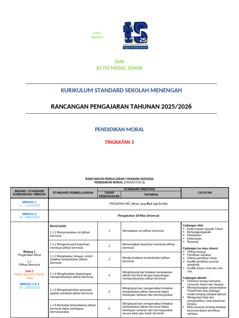 RPT 2025 - T3 (Pend. Moral) | PDF