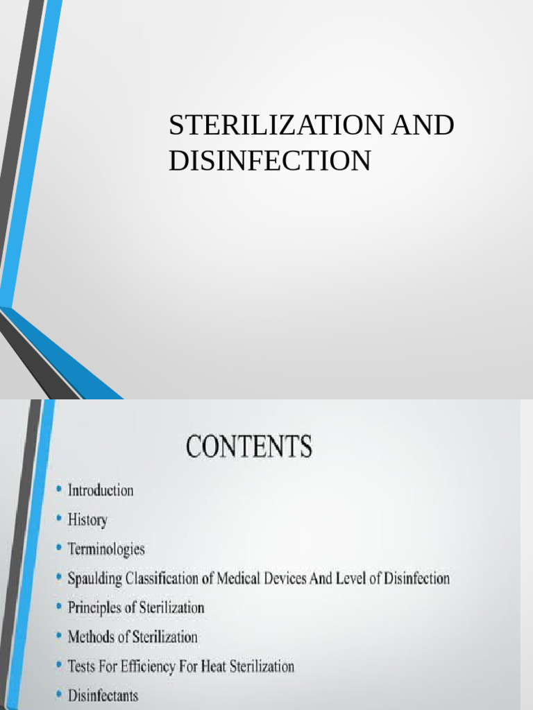 Sterilization and Disinfection Final | PDF