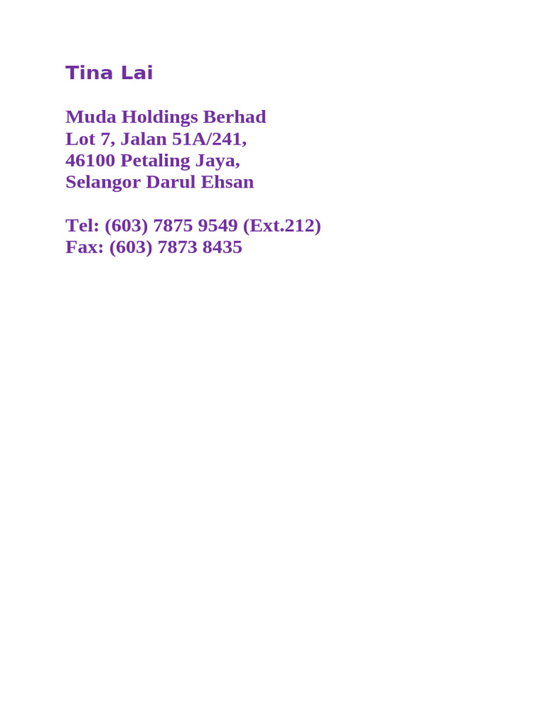 Muda Land Address | PDF