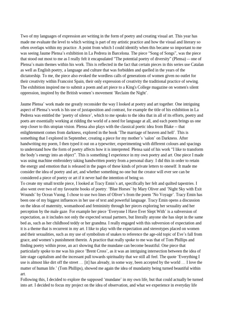Practice Essay Spanish and English | PDF | Poetry
