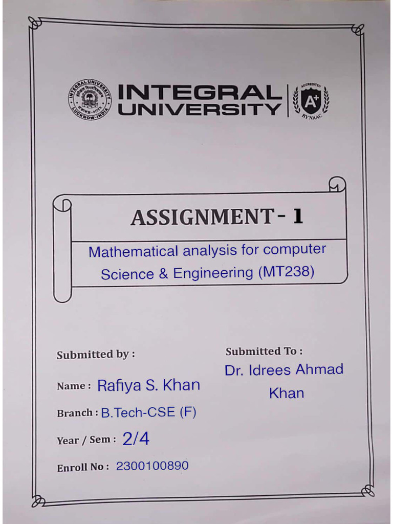 Maths Asg-1 | PDF