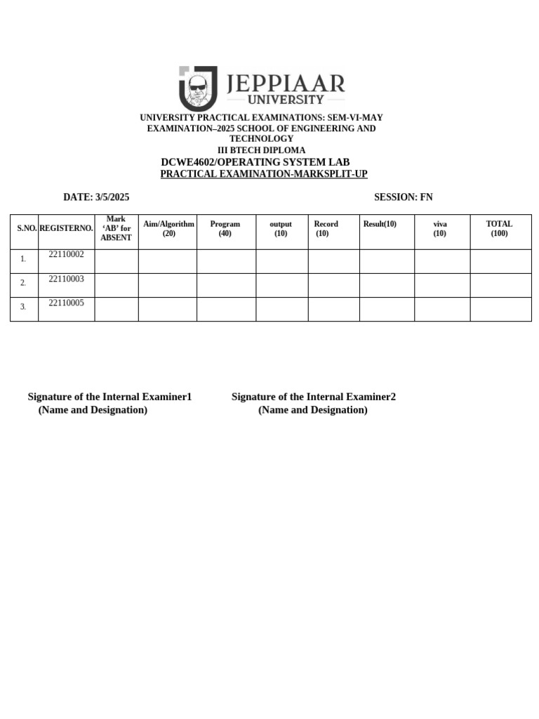 Mark Split Up OS | PDF