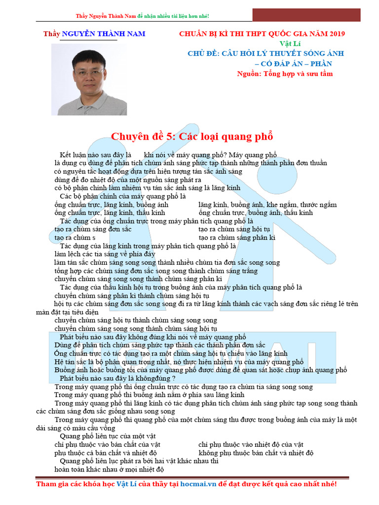 Thay_Nguyen_Thanh_Nam_-_Cau_hoi_ly_thuyet_va_bai_tap_chuong_song_anh_sang_P3_co_dap_an | PDF