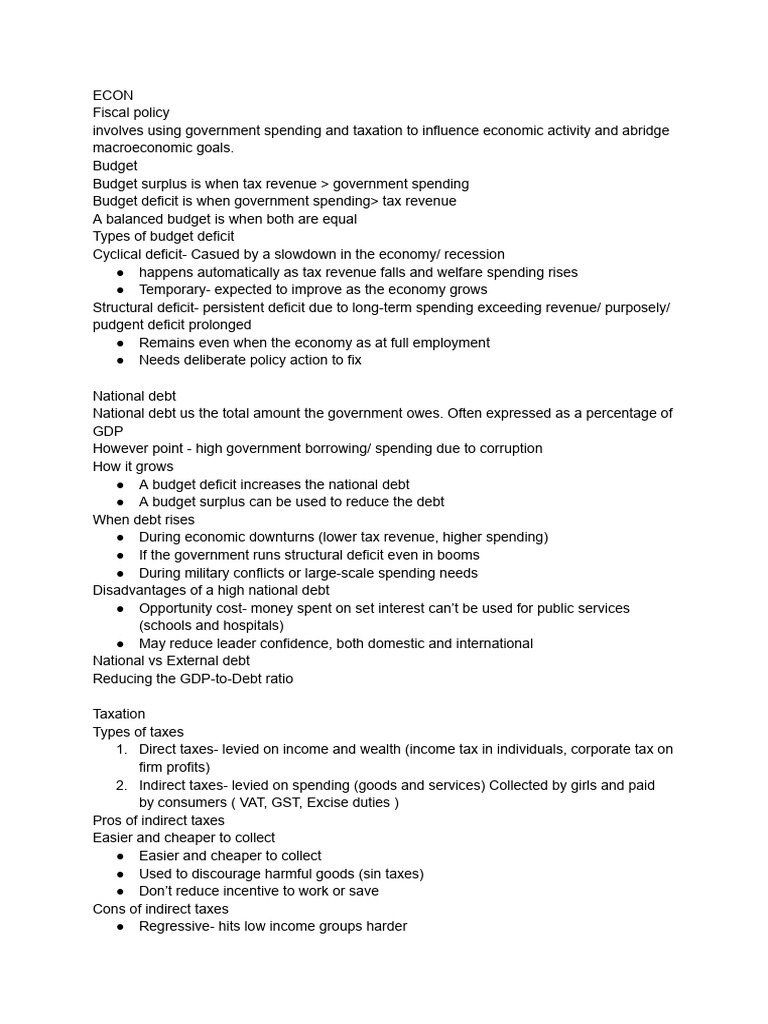 ECON NOTES | PDF