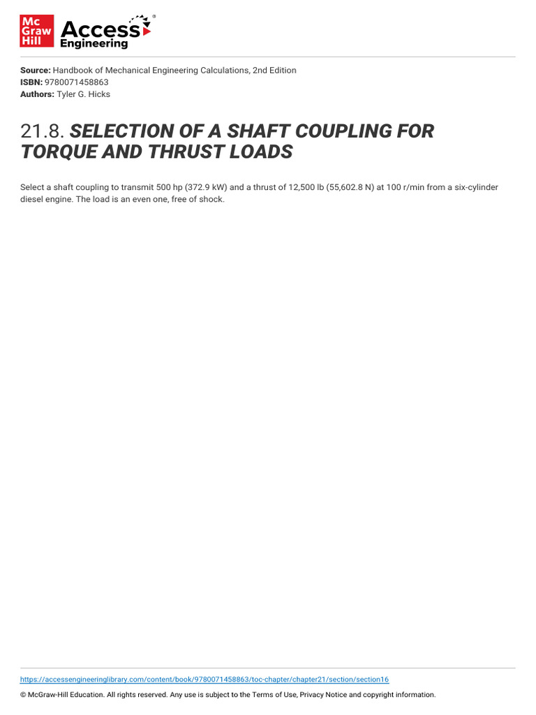 Selection Method of A Shaft Coupling For Torque and Thrust Loads | PDF ...