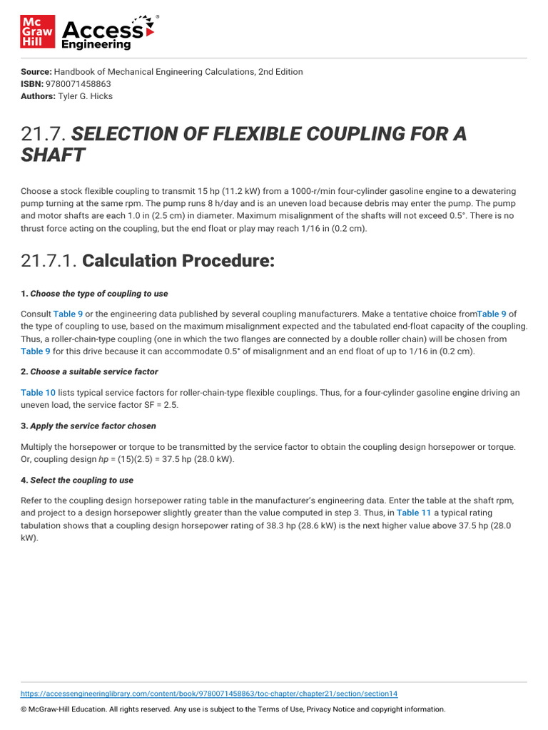 Selection Method of Flexible Coupling For A Shaft | PDF | Horsepower ...