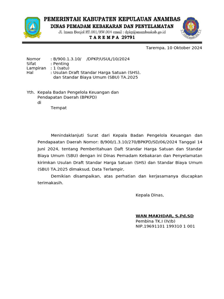 Surat Usulan SSH 2025 | PDF