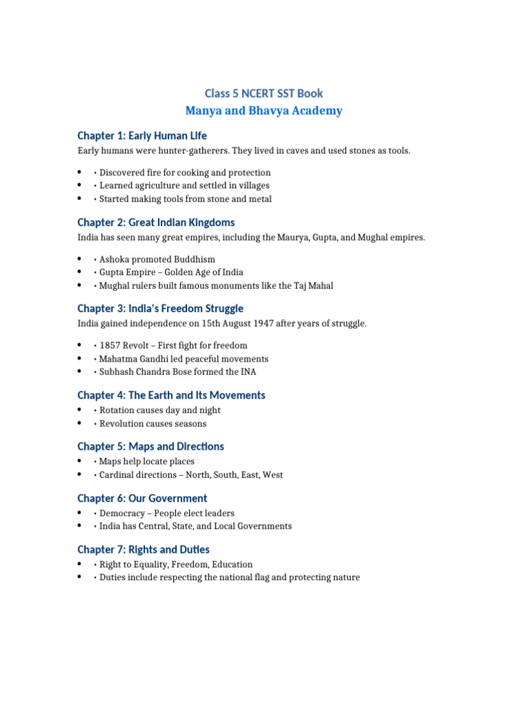 Class 5 NCERT SST Book | PDF