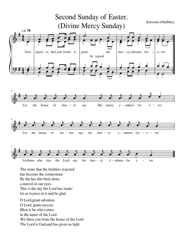 Divine Mercy Sunday - 1 | PDF | Theology | Christian Worship And Liturgy