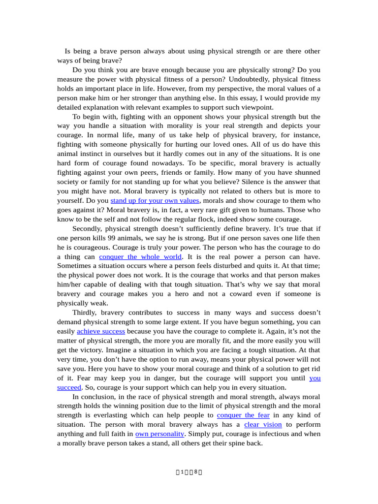 Being Brave About Physical Strength | PDF | Courage | Smoking