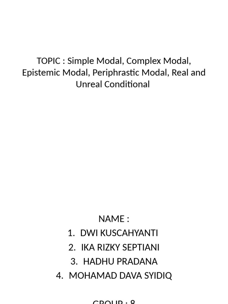 Understanding English Modals and Conditionals | PDF | Modal Logic | Verb