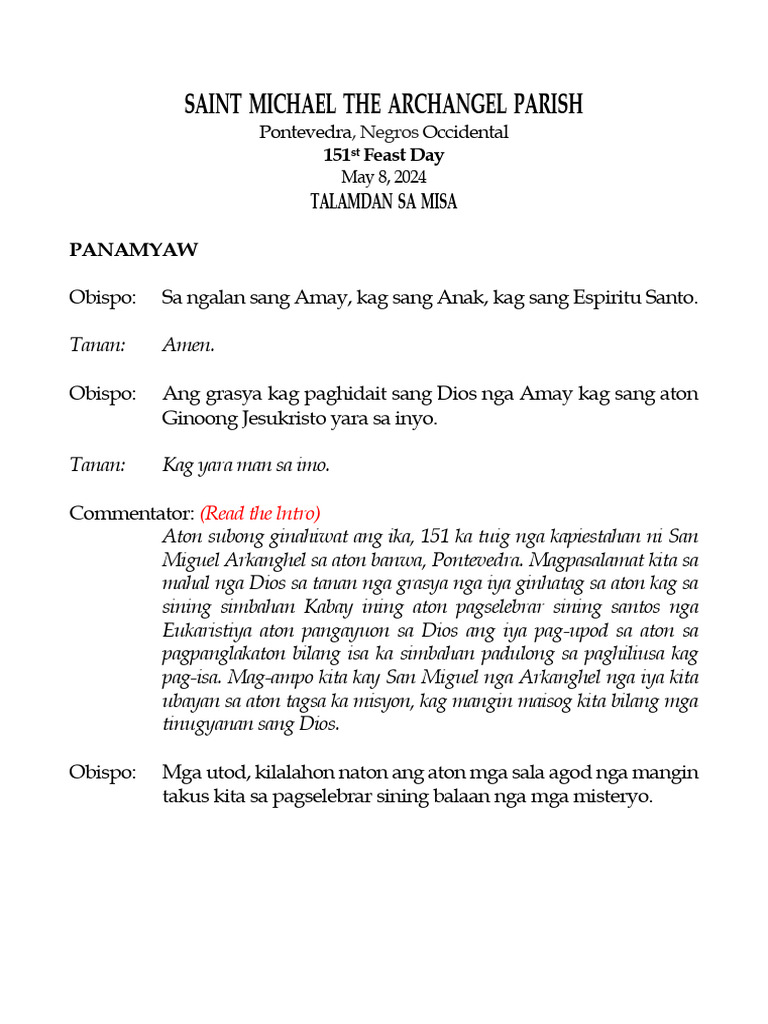 Saint Michael Feast | PDF