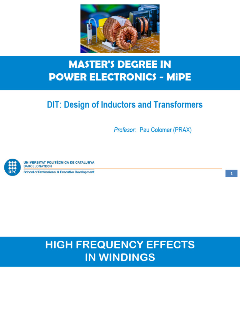 DIT5 High Frequency Effects in Windings | PDF | Inductor | Transformer