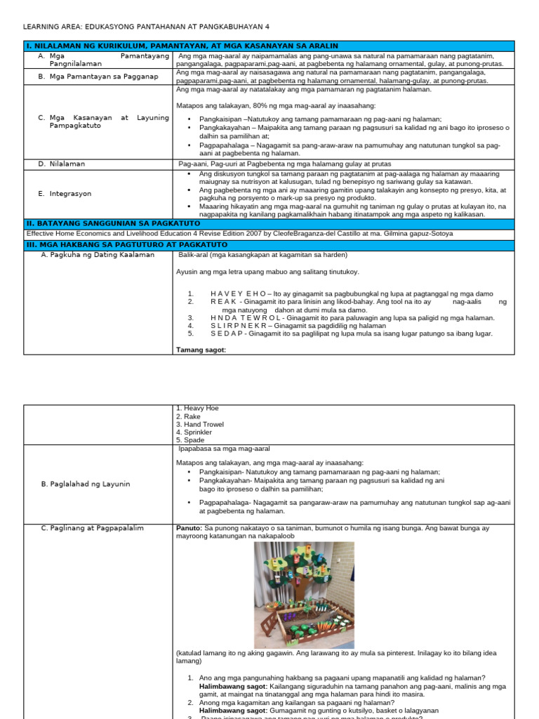 LESSON-PLAN-EPP4 | PDF