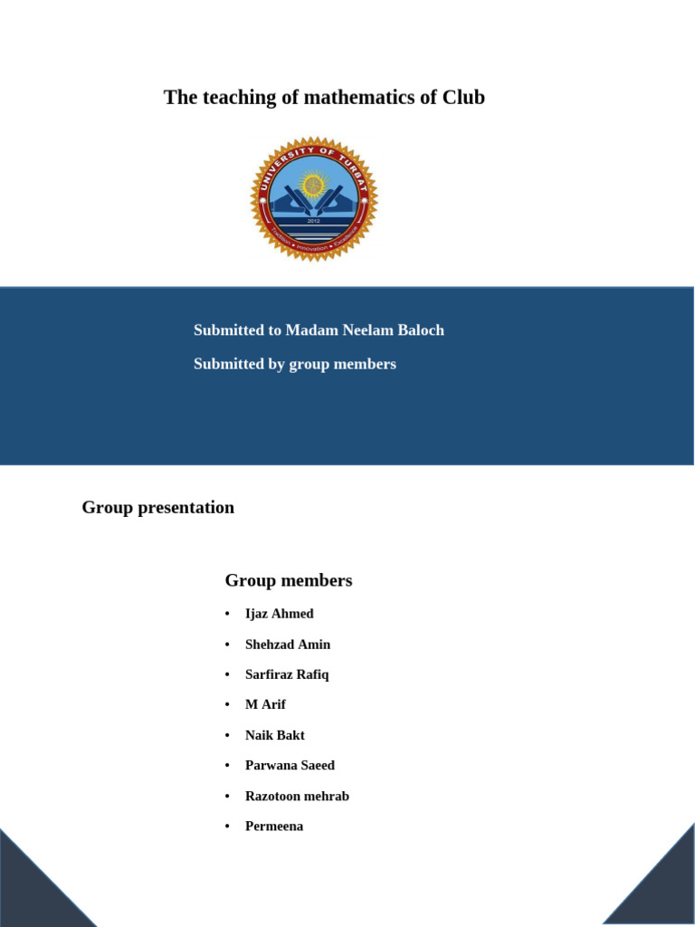 Mathenatics Presentation | PDF | Mathematics | Learning