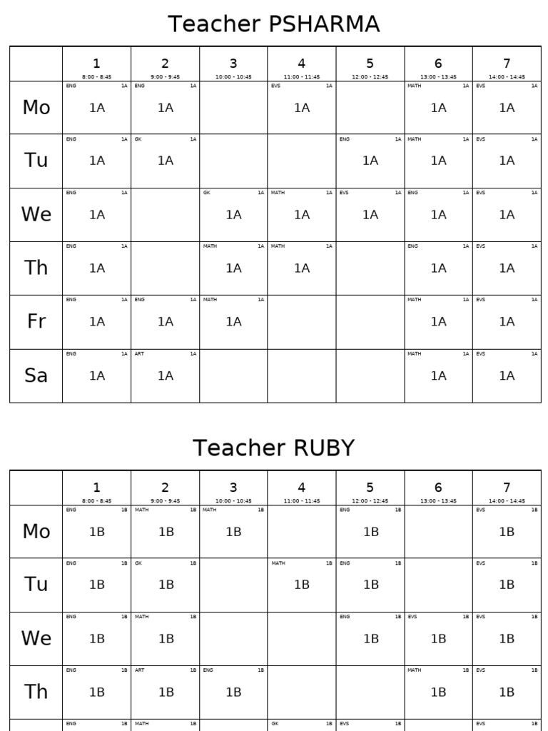 Teacher Routine | PDF