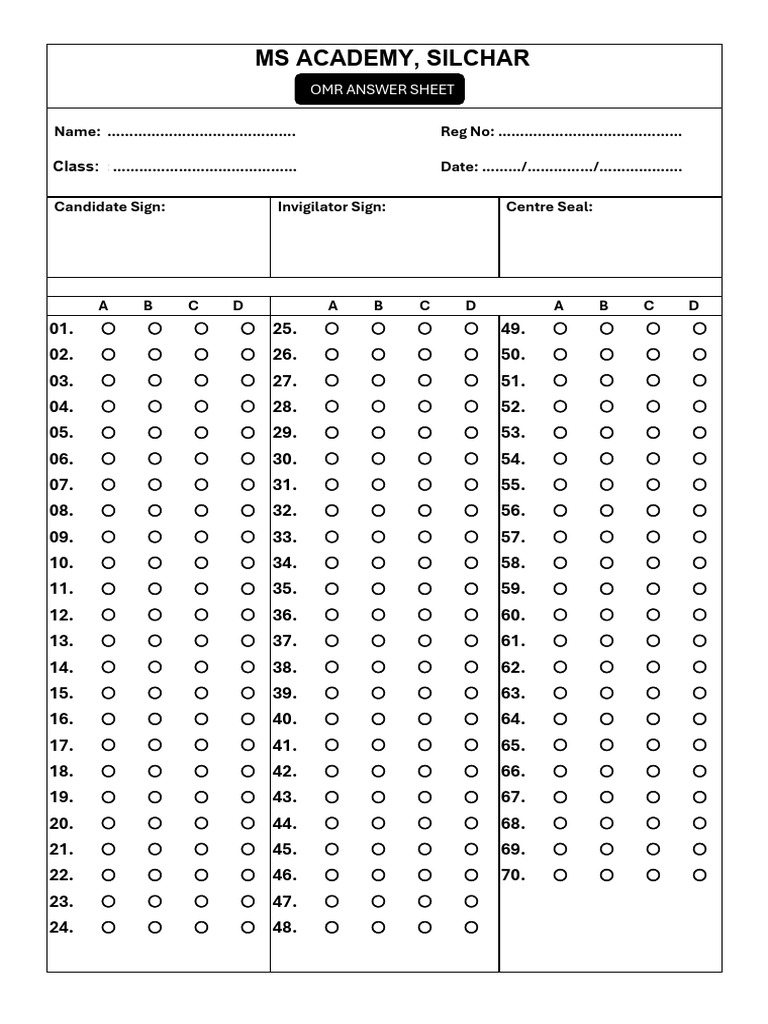 OMR Sheet | PDF