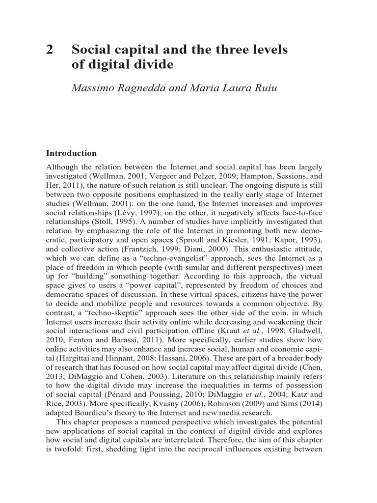 Social Capital and Digital Divide Insights | PDF | Social Capital ...