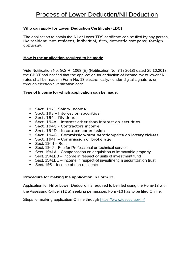 Process of Lower-Deduction | PDF