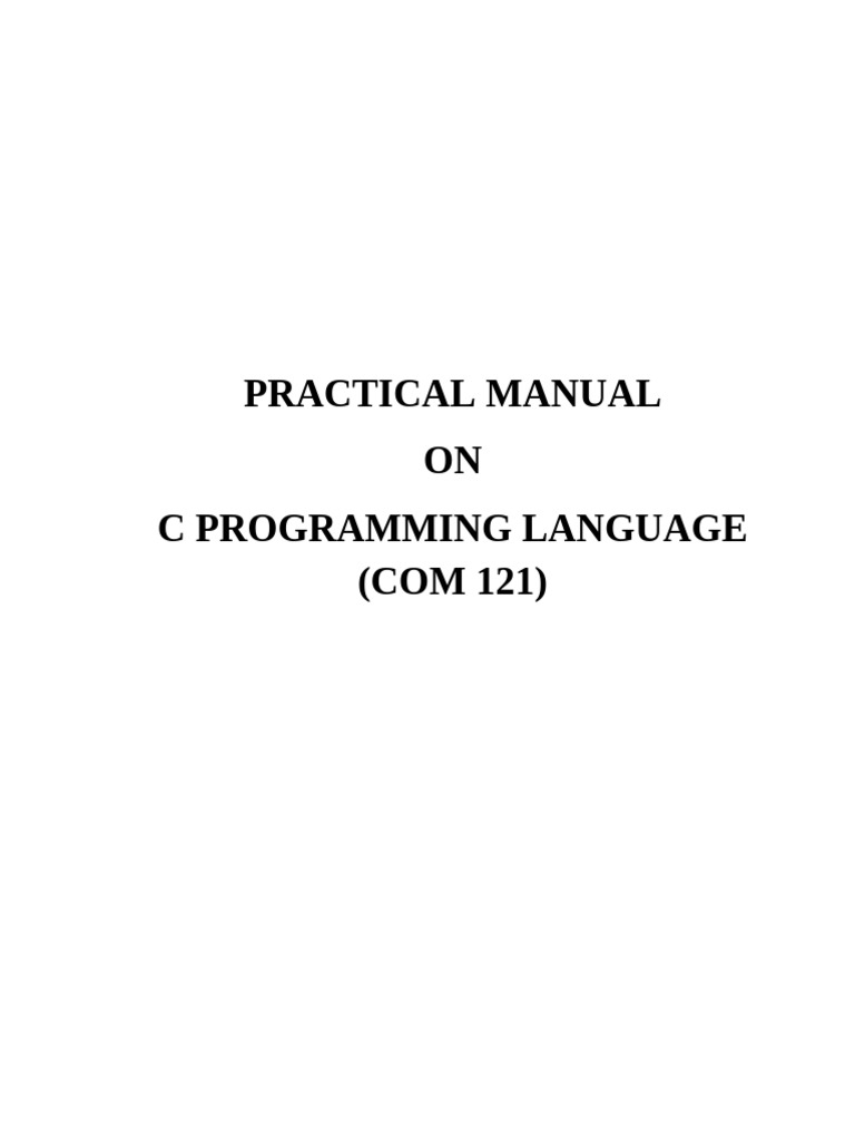 C Program Manual Com 121 | PDF | Parameter (Computer Programming) | Integer (Computer Science)