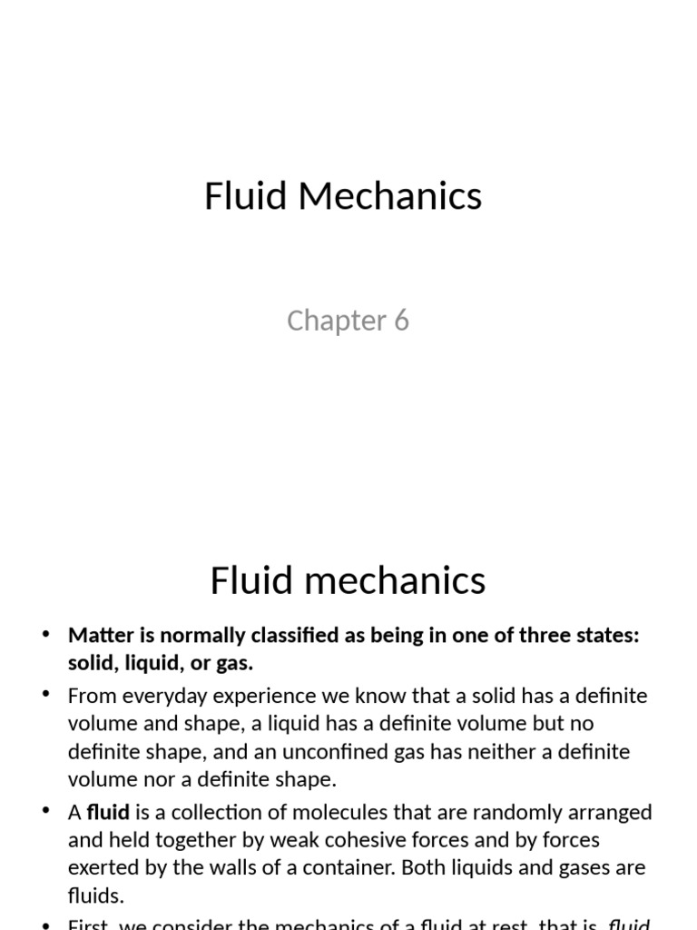 Fluid Mechanics: Statics and Dynamics | PDF | Fluid Dynamics | Pressure
