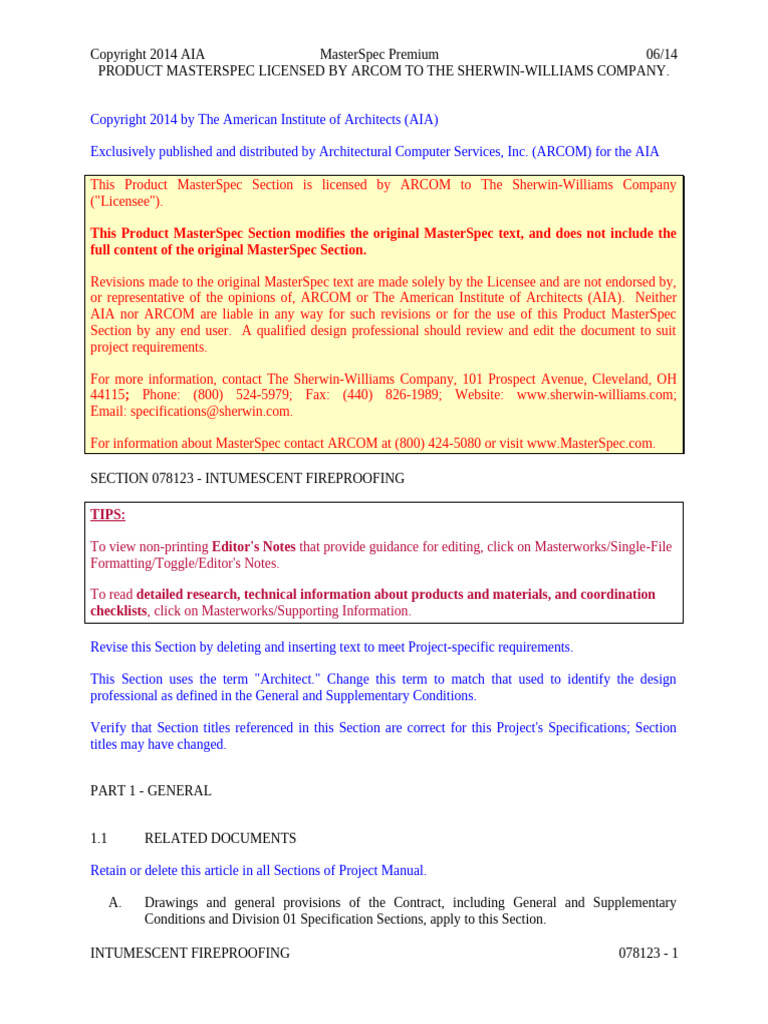 FL - Intumescent Fireproofing - Sherman-Williams - Clean.bod | PDF ...