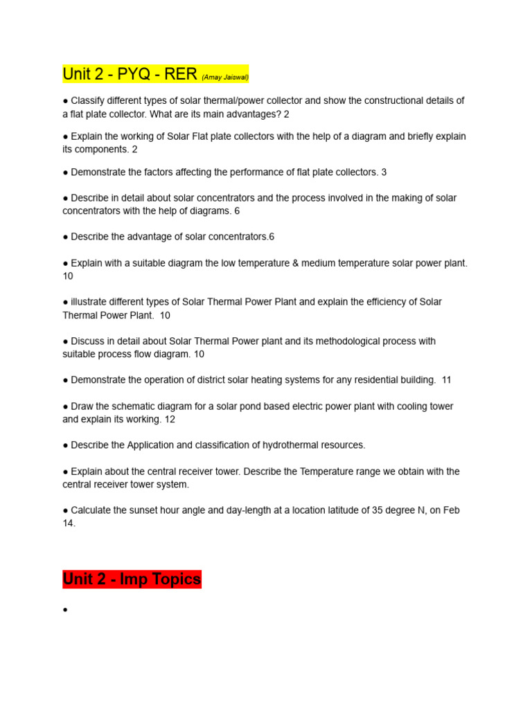 Unit 2 - PYQ - RER (Amay Jaiswal) | PDF