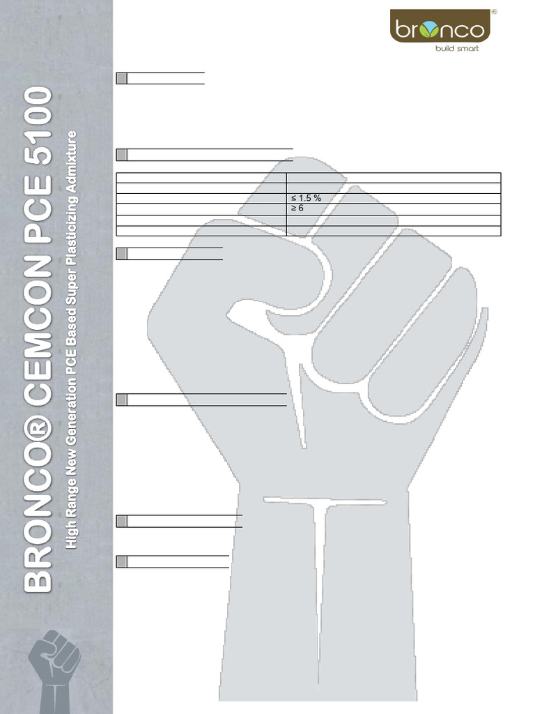 TDS - Bronco Cemcon PCE5100 | PDF | Concrete | Building Materials