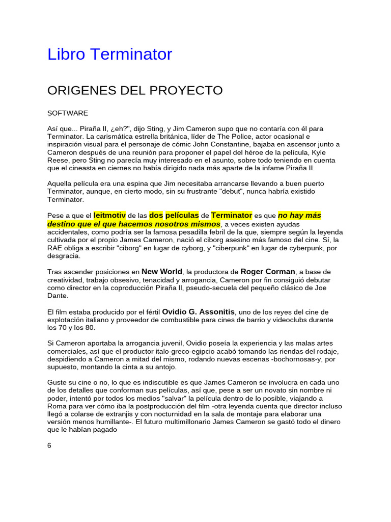 LIBRO Terminator | PDF | Terminator (franquicia)