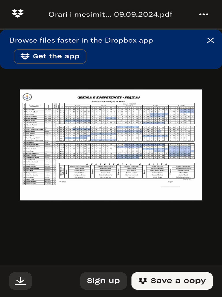 Orari i mesimit - vlenë prej 09.09.2024.pdf | PDF