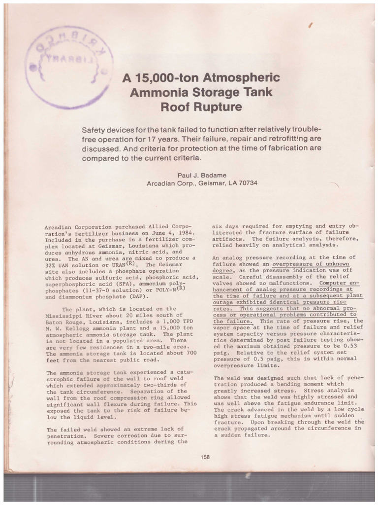 A 15000 T Atm Storage Tank Roof Upture | PDF