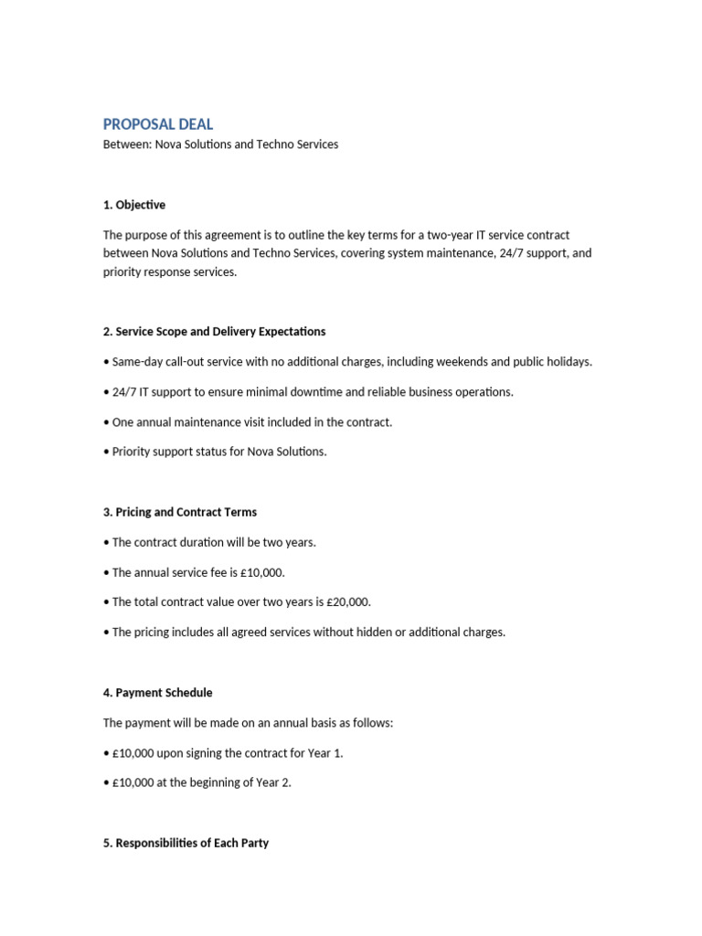 Proposal Deal Nova Techno | PDF